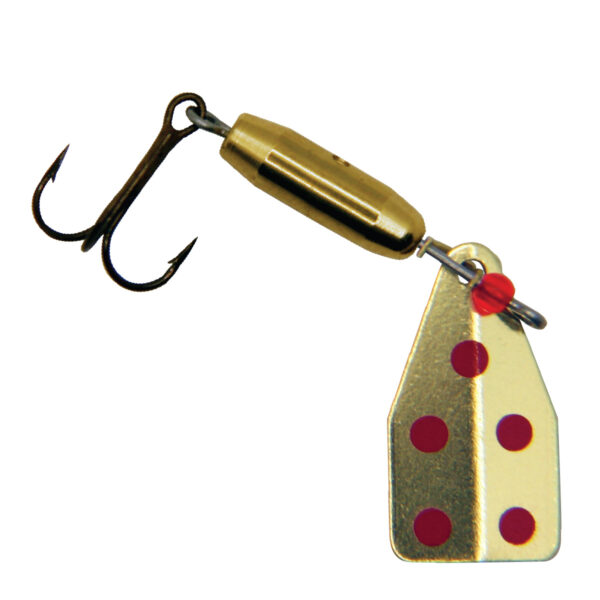 Stream-A-Lure | Gold with Red Dots | Jakes Lures